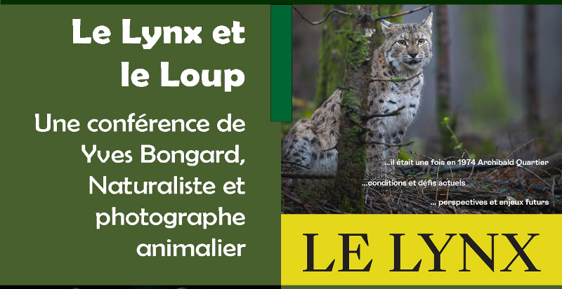 Invitation : Conférence "Le lynx et le loup" jeudi 14 novembre à Estavayer-le-Lac - Avenir Loup ...